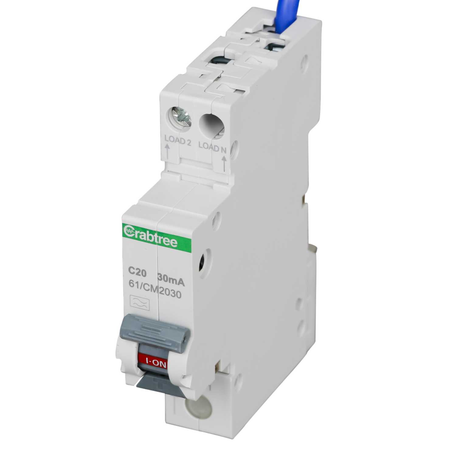 Crabtree Starbreaker 20A Single Pole and Neutral 1 Module C Curve 6kA 30mA Type A RCBO (61 ...