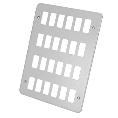 Crabtree 24 Gang Grid Front Plate Metalclad (6580/24BG) | CEF