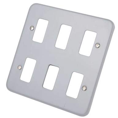 Crabtree 6 Gang Grid Front Plate Metalclad (6586/BG) | CEF