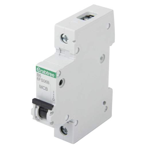 Crabtree Loadstar 6FS 6A Single Pole 6kA B Curve MCB (6FS06B) | CEF