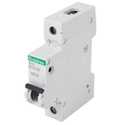 Crabtree Loadstar 6FS 10A Single Pole 6kA B Curve MCB (6FS10B) | CEF