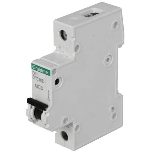 Crabtree Loadstar 6FS 10A Single Pole 6kA D Curve MCB (6FS10D) | CEF