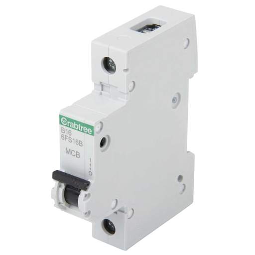 Crabtree Loadstar 16A Single Pole 6kA B Curve MCB (6FS16B) | CEF