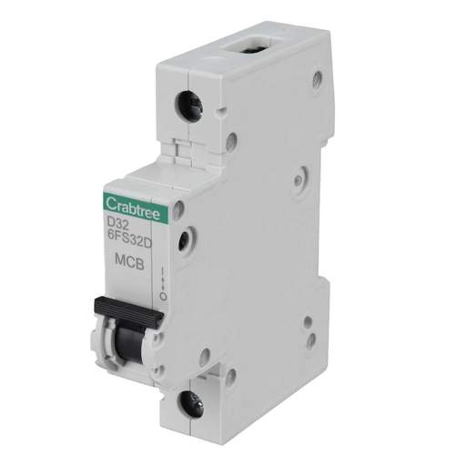 Crabtree Loadstar 6FS 32A Single Pole 6kA D Curve MCB (6FS32D) | CEF