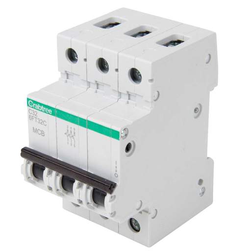 Crabtree Loadstar 32A Triple Pole 6kA C Curve MCB (6FT32C) | CEF