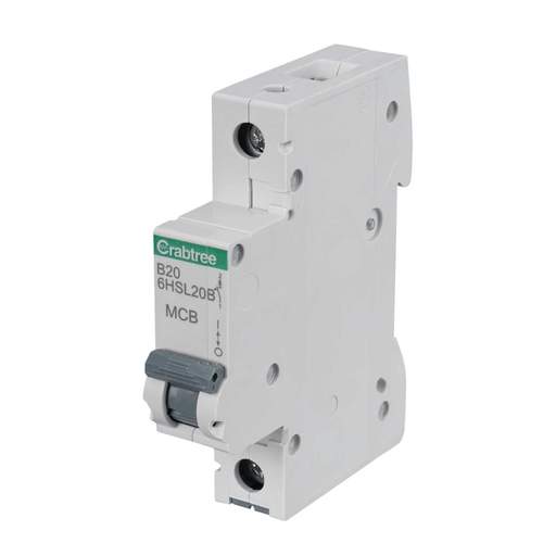 Crabtree 20A Single Pole 10kA B Curve MCB (6HSL20B) | CEF