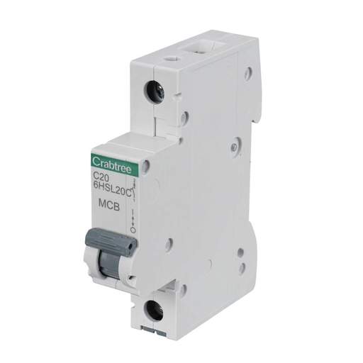 Crabtree 20A Single Pole 10kA C Curve MCB (6HSL20C) | CEF