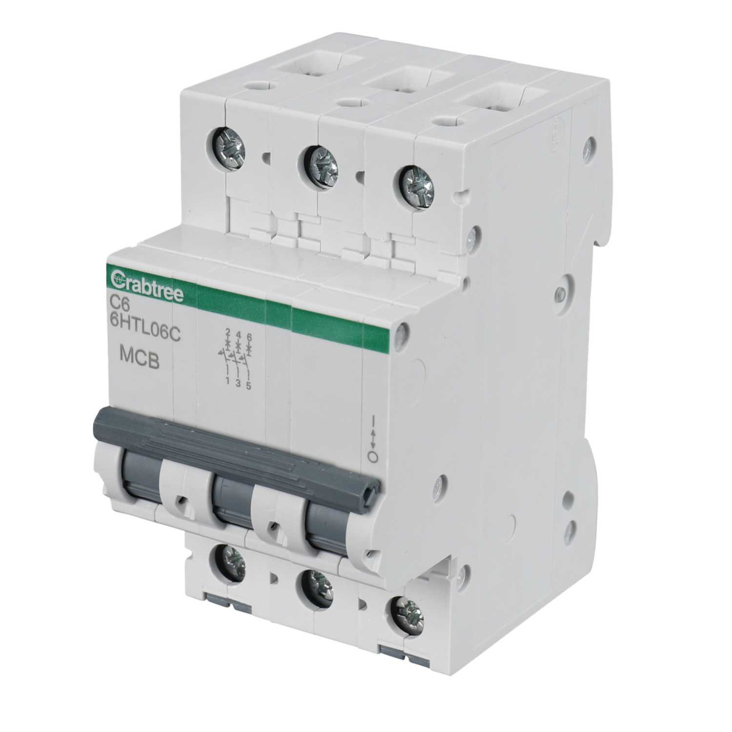 Crabtree Loadstar 6A Triple Pole 10kA C Curve MCB (6HTL06C) | CEF
