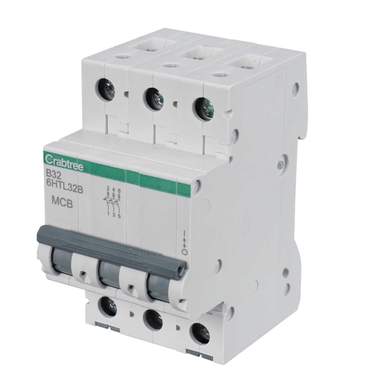Crabtree Loadstar 32A Triple Pole 10kA B Curve MCB (6HTL32B) | CEF
