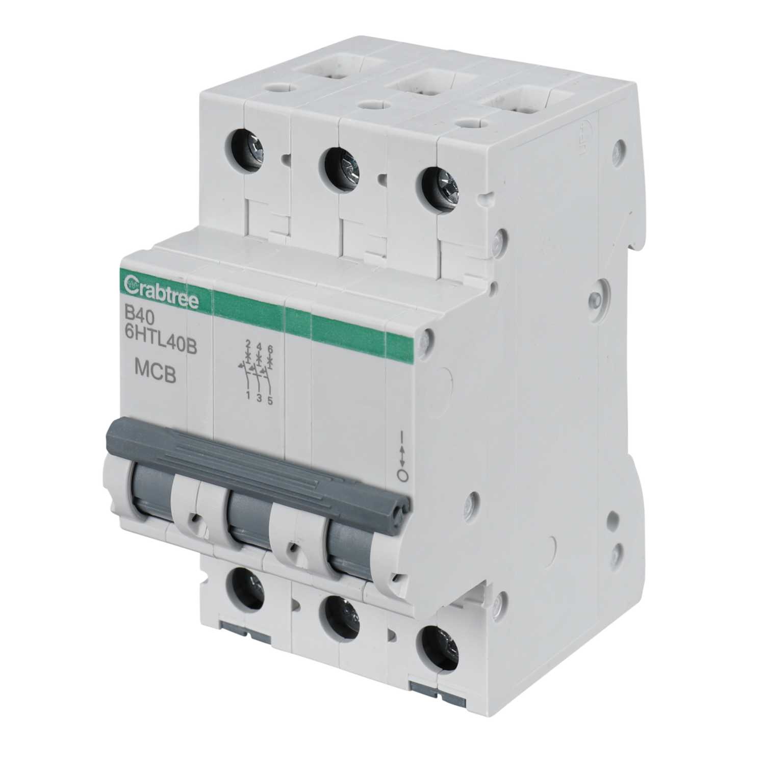 Crabtree Loadstar 40A Triple Pole 10kA B Curve MCB (6HTL40B) | CEF