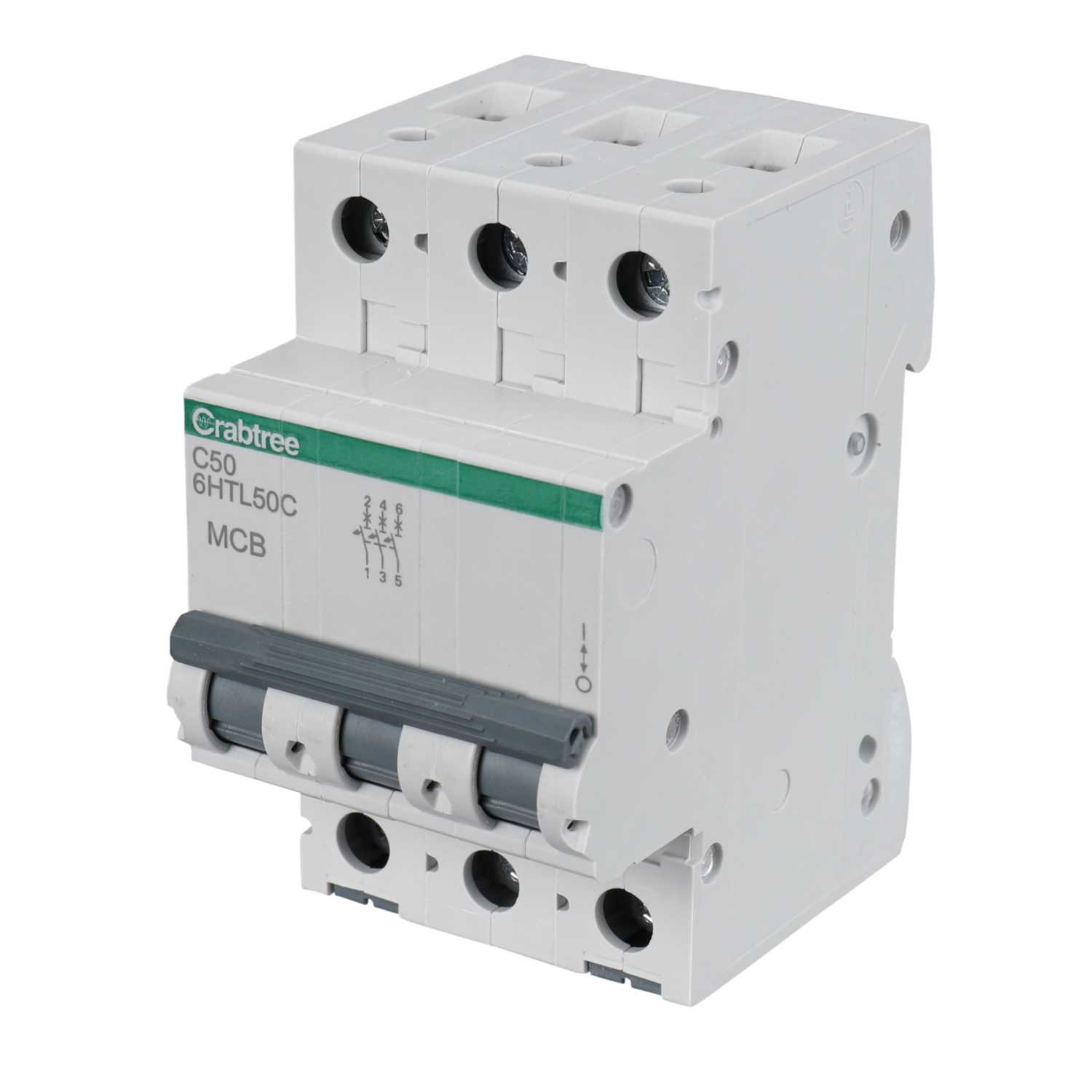 Crabtree Loadstar 50A Triple Pole 10kA C Curve MCB (6HTL50C) | CEF