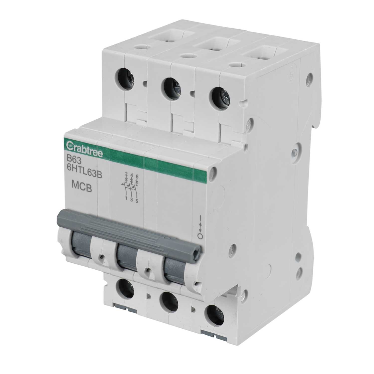 Crabtree Loadstar 63A Triple Pole 10kA B Curve MCB (6HTL63B) | CEF