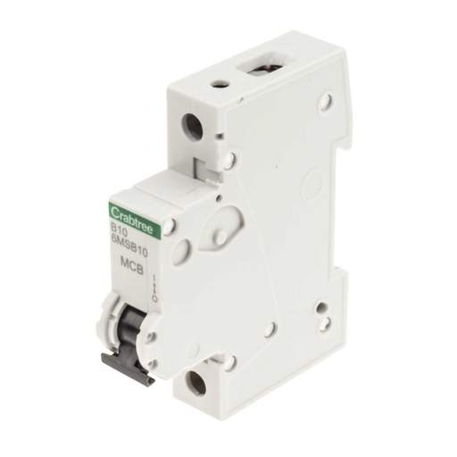Crabtree Loadstar 6MS 10A Single Pole 6kA B Curve MCB (6MSB10) | CEF