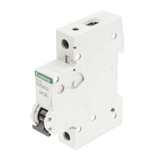 Crabtree Loadstar 6MS 32A Single Pole 6kA B Curve MCB (6MSB32) | CEF