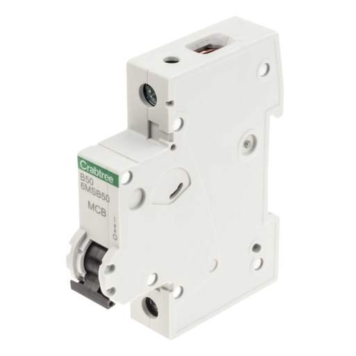 Crabtree Loadstar 6MS 50A Single Pole 6kA B Curve MCB (6MSB50) | CEF