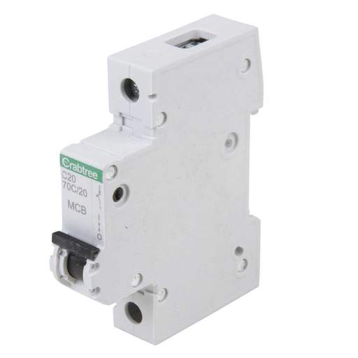 Crabtree Polestar 20A Single Pole 16kA C Curve MCB (70C/20) | CEF