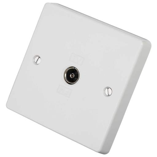 Crabtree 1 Gang 1 Way Direct Connection Coaxial Socket White (7265) | CEF