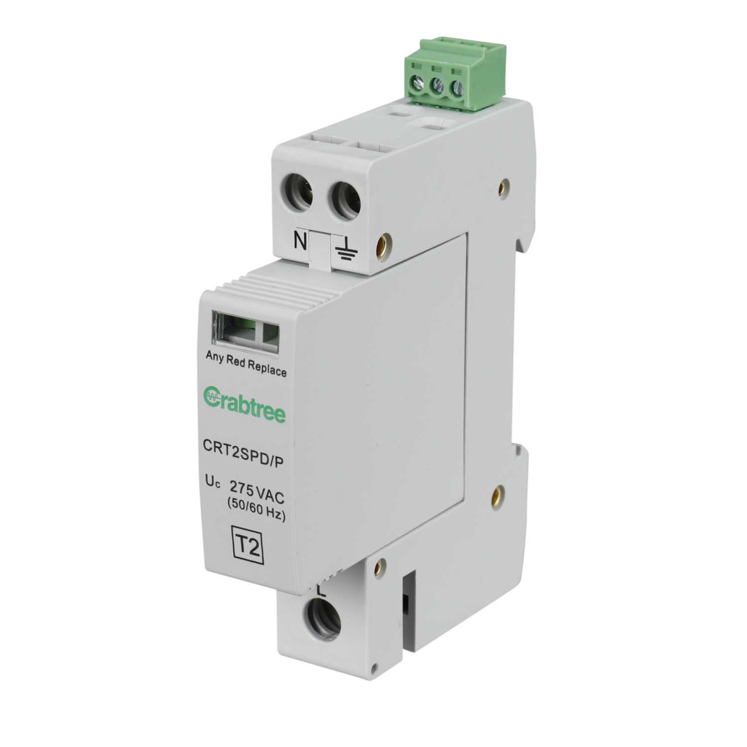 Crabtree 40kA 1 Module Single Pole and Neutral Type 2 Surge Protector ...