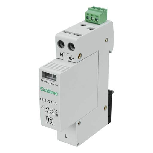 Crabtree 40kA 1 Module Single Pole and Neutral Type 2 Surge Protector ...