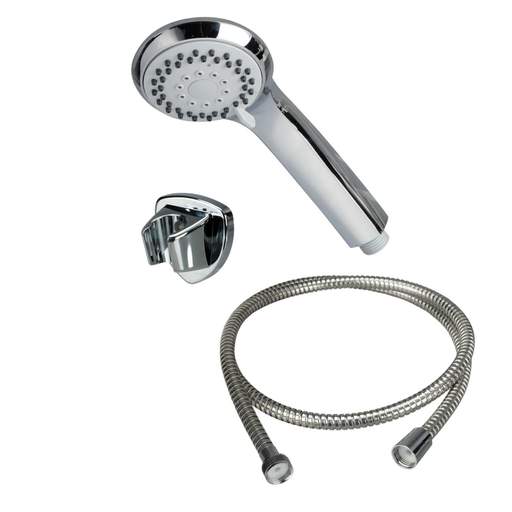Croydex Three Function Shower Handset with Hose and Bracket Chrome (AM250741) | CEF