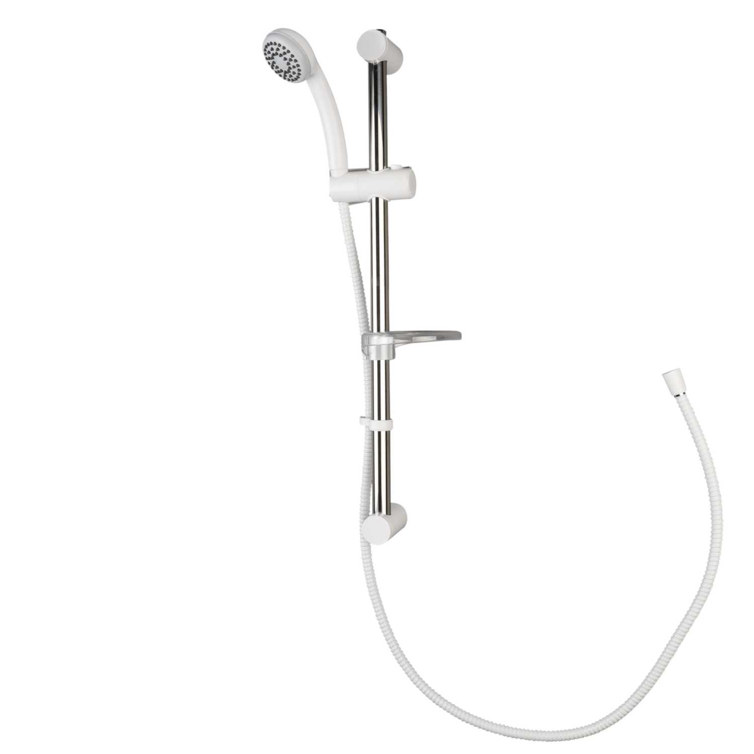 Croydex One Function Shower Set with Riser Rail White (AM250922) | CEF