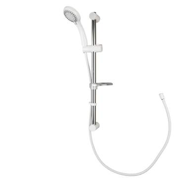 Croydex Five Function Shower Set with Riser Rail White (AM251022) | CEF