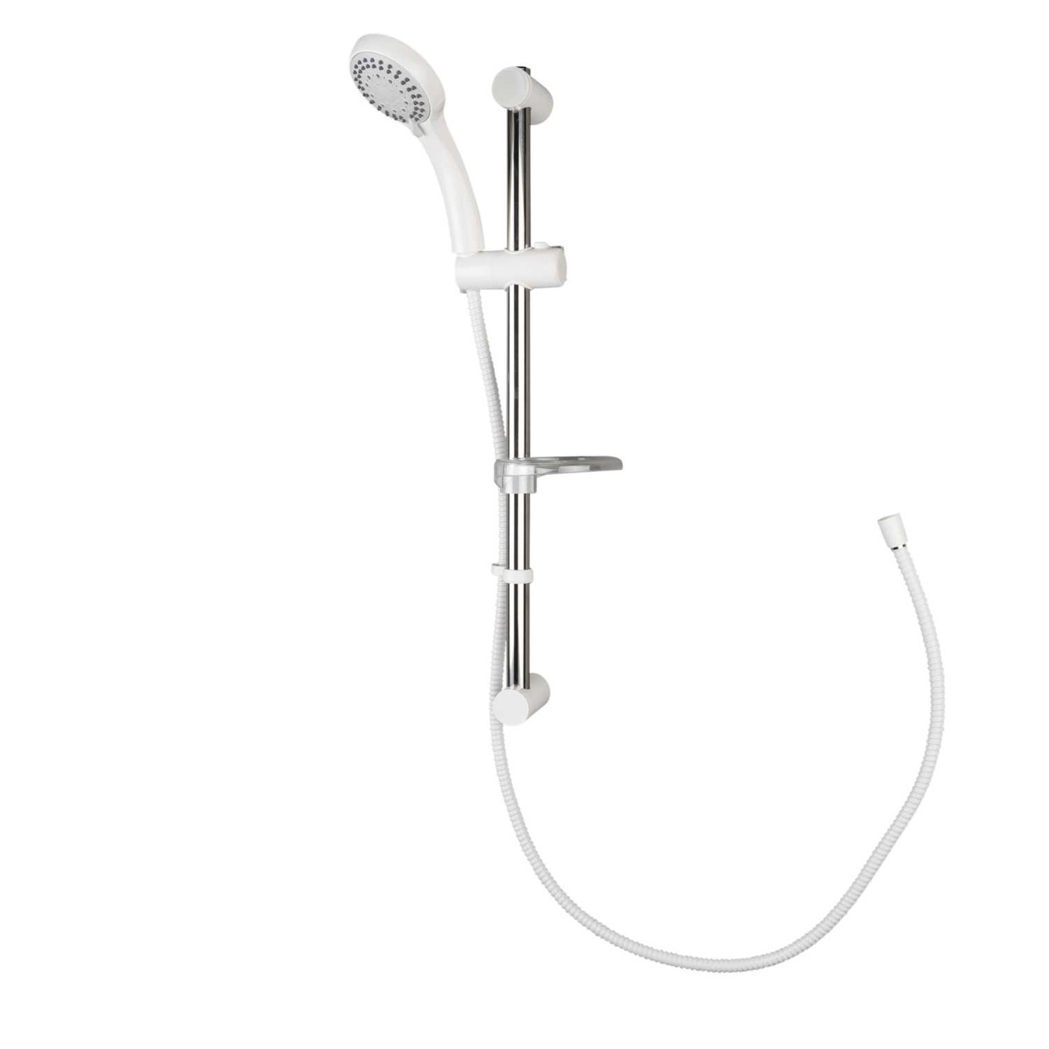 Croydex Five Function Shower Set with Riser Rail White (AM251022) | CEF
