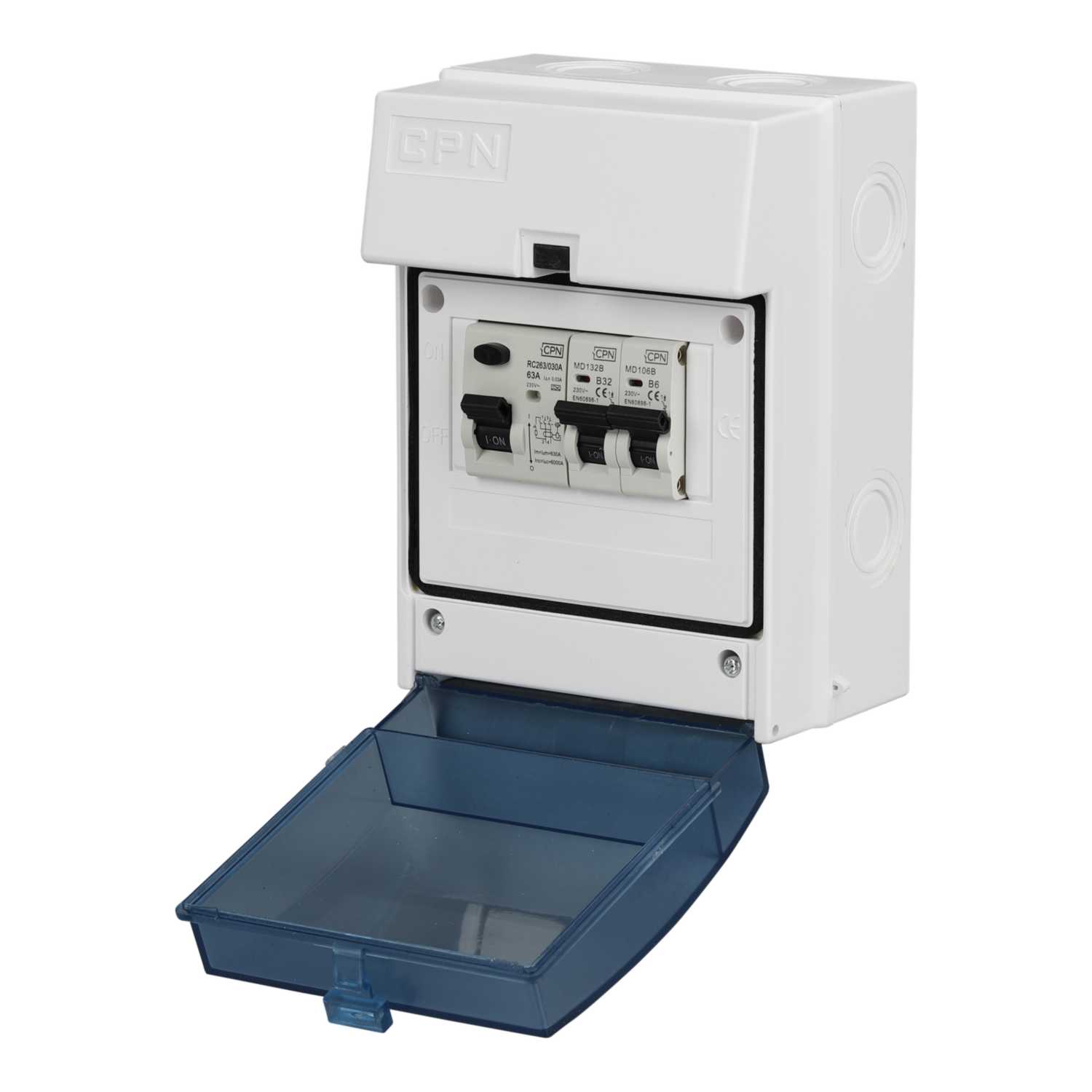 Cudis CPN 5 Module Plastic Enclosure with 63A Type A RCD and 6A and 32A ...