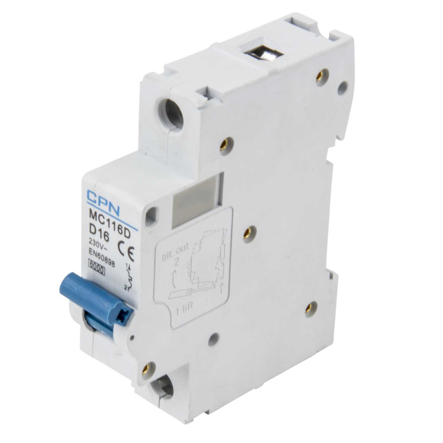Cudis CPN MC 16A Single Pole 6kA D Curve MCB (MC116D) | CEF