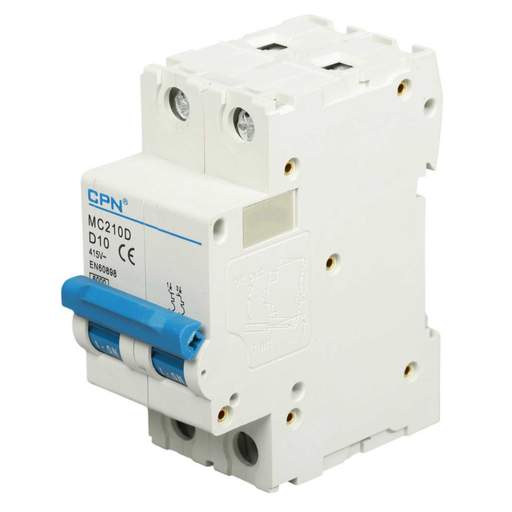 Cudis MC 10A Double Pole 6kA D Curve MCB (MC210D) | CEF