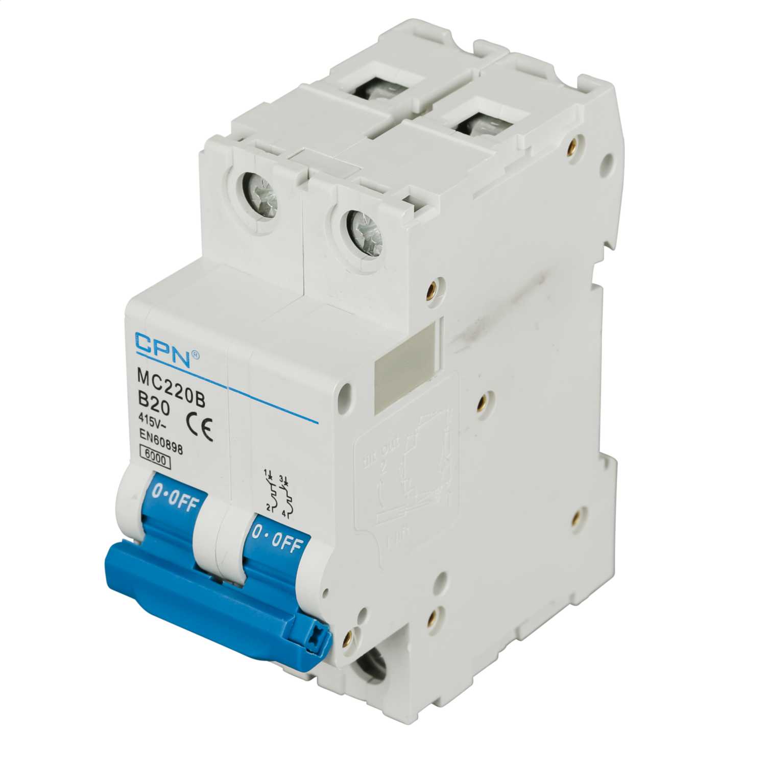 Cudis CPN MC 20A Double Pole 6kA B Curve MCB (MC220B) | CEF