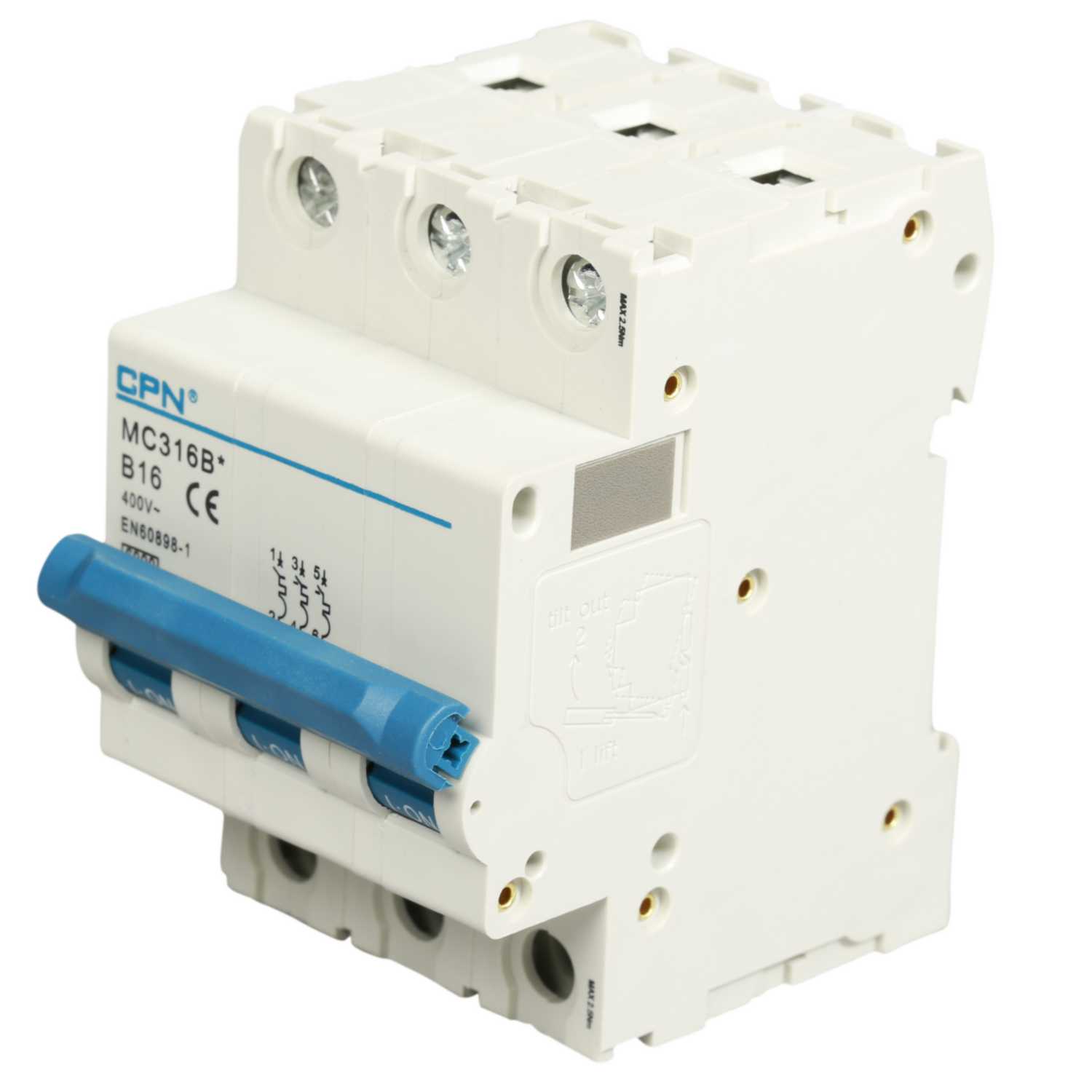 Cudis CPN MC 16A Triple Pole 6kA B Curve MCB (MC316B) | CEF
