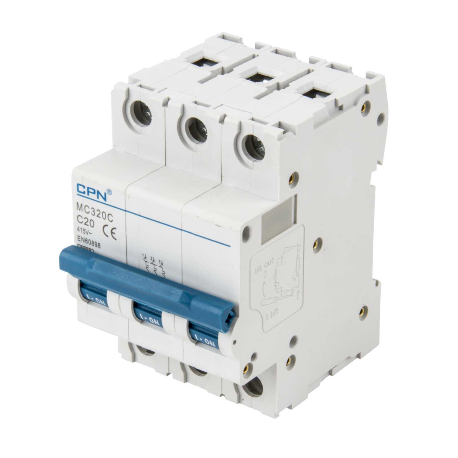 Cudis CPN MC 20A Triple Pole 6kA C Curve MCB (MC320C) | CEF