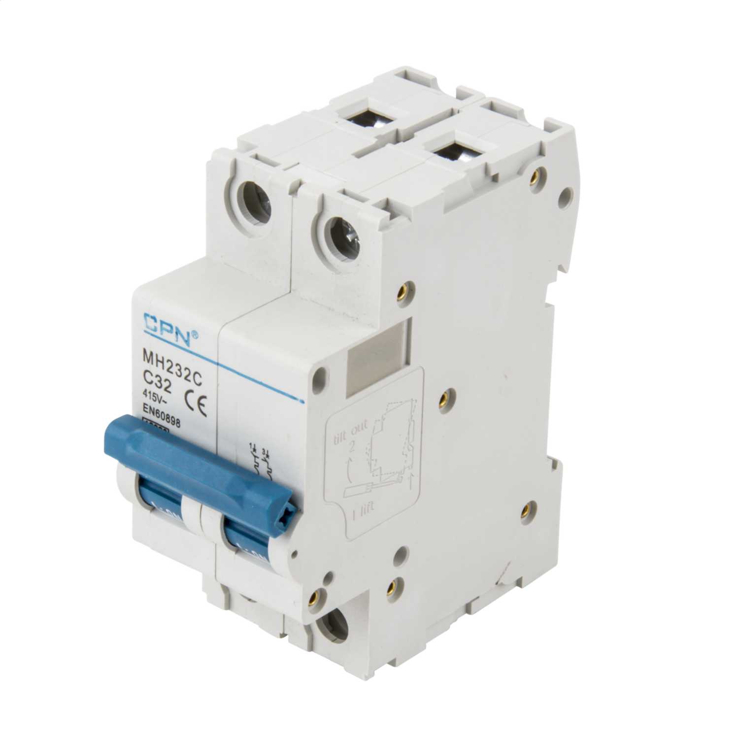 Cudis CPN 32A Double Pole 10kA C Curve MCB (MH232C) | CEF