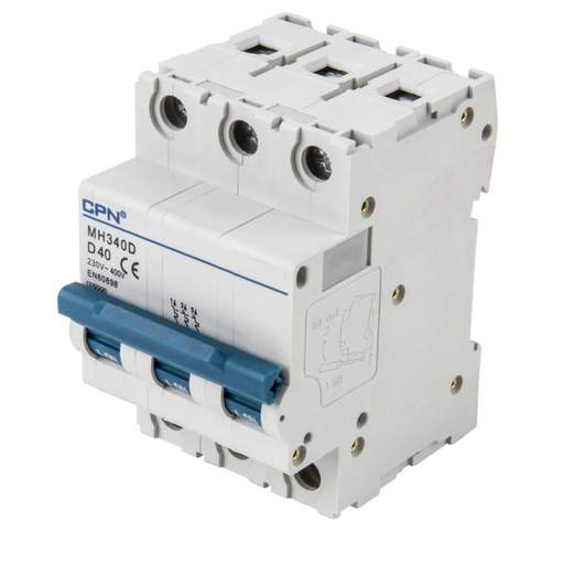 Cudis 40A Triple Pole 10kA D Curve MCB (MH340D) | CEF