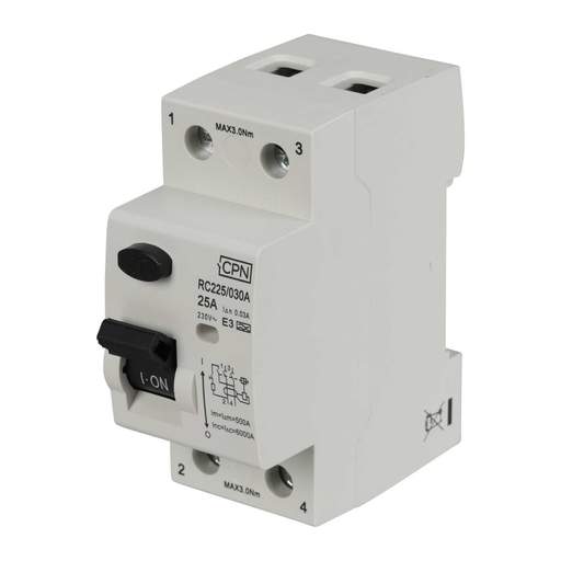 Cudis 25A 2 Pole 30mA Type A RCD (RC225/030A) | CEF