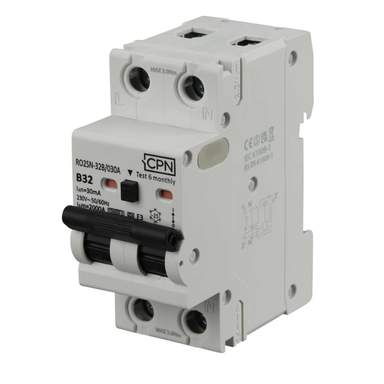 Cudis RO2SN 32A Double Pole 2 Module B Curve 10kA 30mA Type A RCBO (RO2SN-32B/030A) | CEF