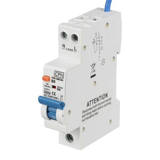 Cudis 6A 1P+N 1 Module B Curve 6kA 30mA Type A RCBO (ROM-106B/030A) | CEF