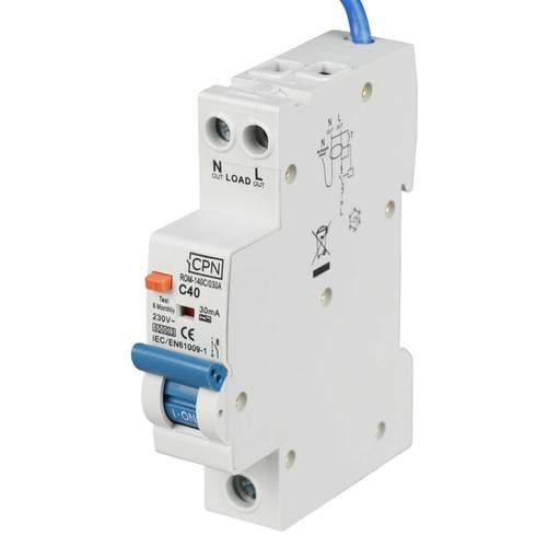 Cudis 40A 1P+N 1 Module C Curve 6kA 30mA Type A RCBO (ROM-140C/030A) | CEF