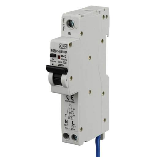 Cudis ROSB 40A 1P+N 1 Module B Curve 10kA 30mA Type A RCBO (ROSB-140B/030A) | CEF