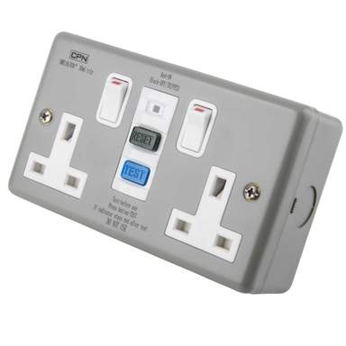 Cudis 13A 2 Gang RCD Socket Metal Clad (SMR2) | CEF