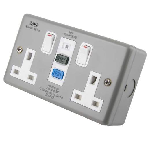 Cudis 13A 2 Gang RCD Socket Metal Clad (SMR2) | CEF
