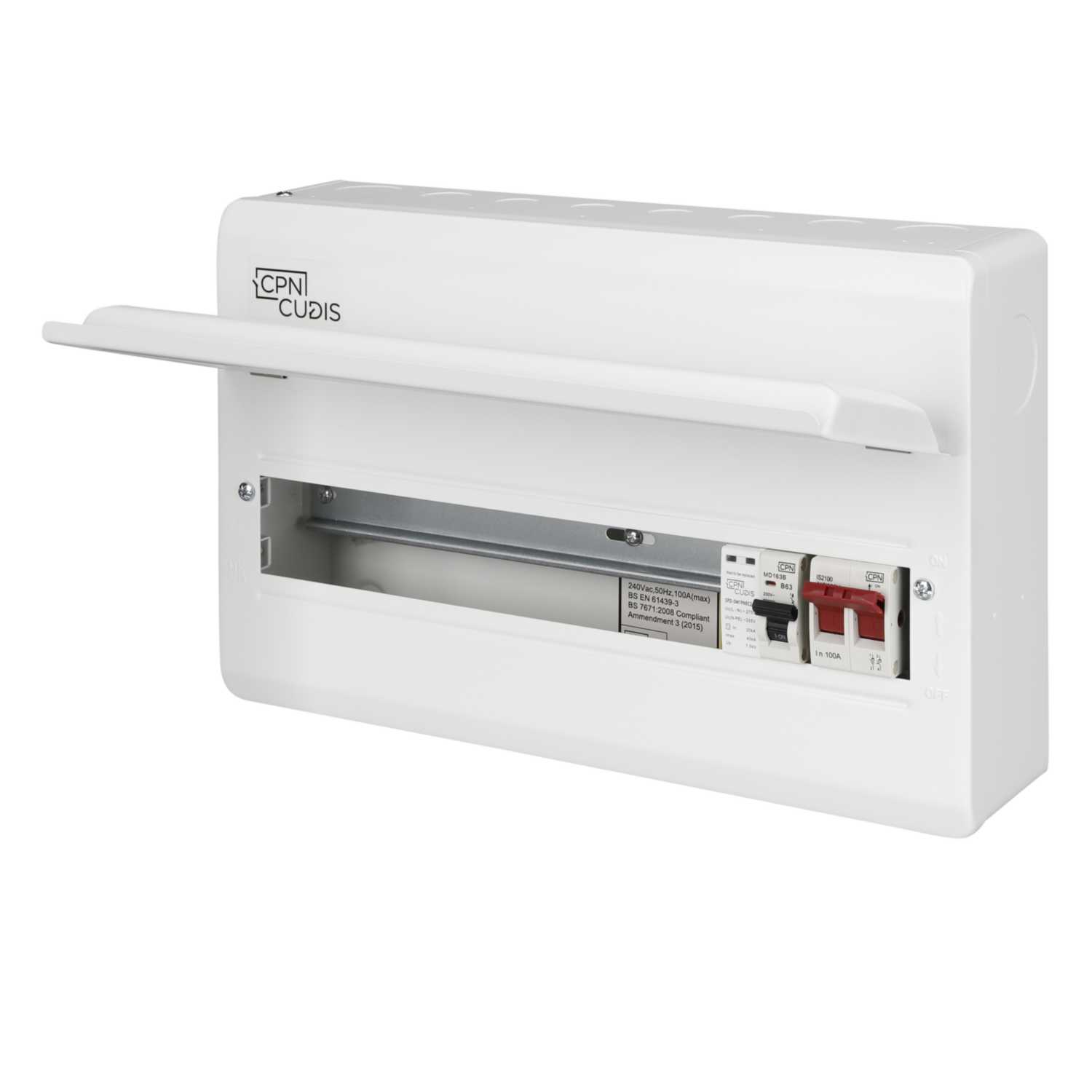 Cudis CPN 14 Way 100A Isolator Incomer Metal Clad Consumer Unit with ...