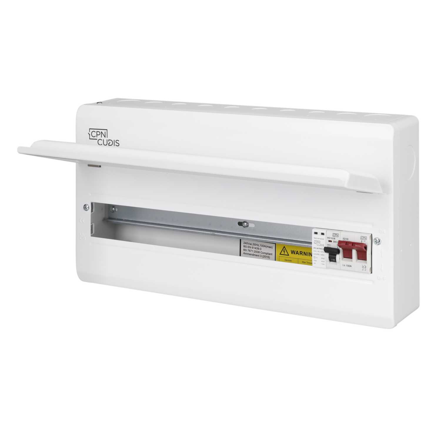 Cudis CPN 18 Way 100A Isolator Incomer Metal Clad Consumer Unit with ...