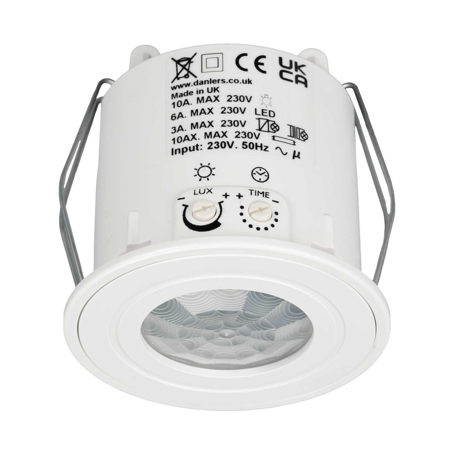 Danlers 10A Rated Ceiling Flush Mounted PIR Occupancy Switch White ...