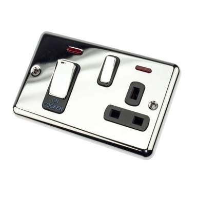 Deta 45A DP Cooker Control Unit with Neon Black Insert Chrome (2927CHB ...