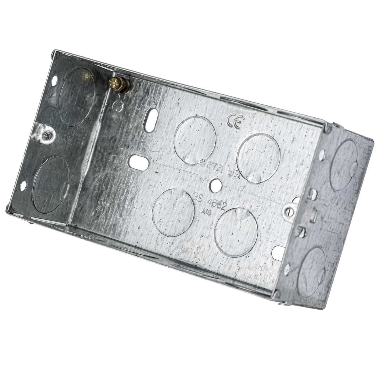 Deta 2 Gang 47mm Flush Metal Knockout Box (Sold in 1's) (DB168) | CEF