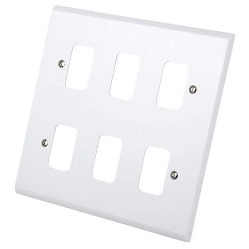 Deta 6 Gang Grid Front Plate (G3305) | CEF
