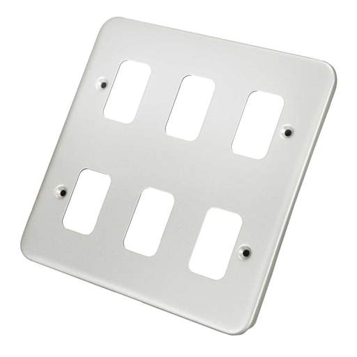 Deta 6 Gang Grid Front Plate Metalclad (G3325) | CEF