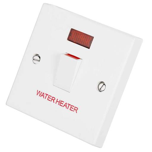 Deta 20A DP Switch with Neon marked Water Heater (V1214WH) | CEF